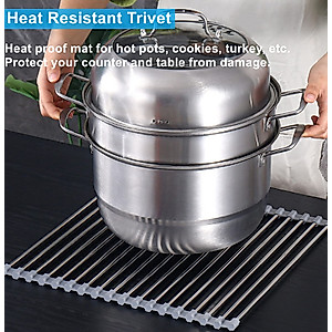 Magnetic Paper Towel Holder for Fridge, Toilet Paper Roll Holder Magnetic Paper Towel Rack Wall Mount and Seropy Roll Up Dish Drying Rack Over The Sink for Kitchen RV Sink 17.5x15.7 in