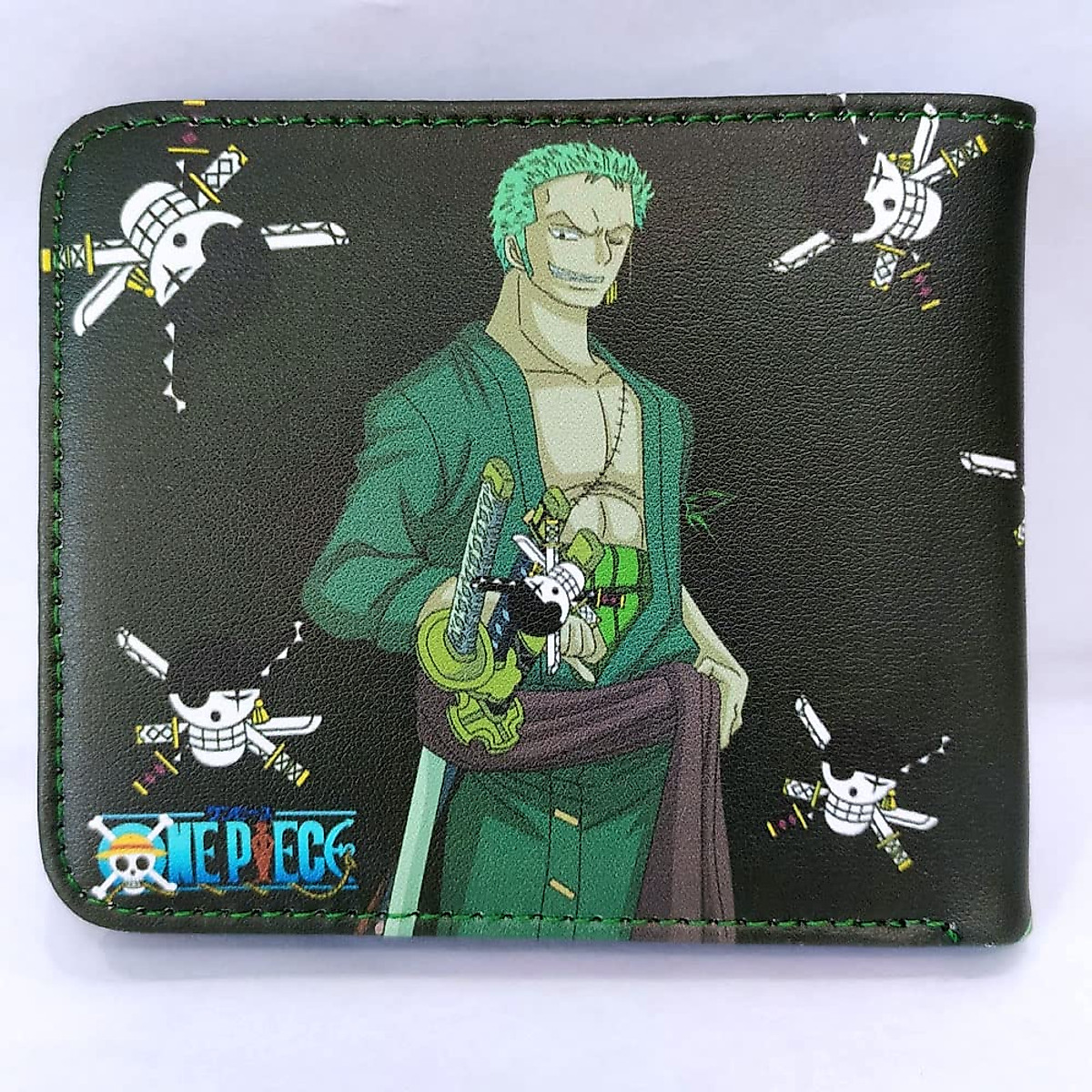 JCvCX Green Pattern PU Leather Short Wallet Bifold Cash Purse Card Hold