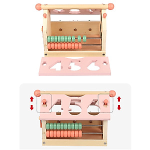 Wooden Toys for 1 Year Old Boys and Girls, Montessori Toys Sorting & Counting Blocks Game Activities Cubes Math Developmental Gifts for Fine Motor Skill