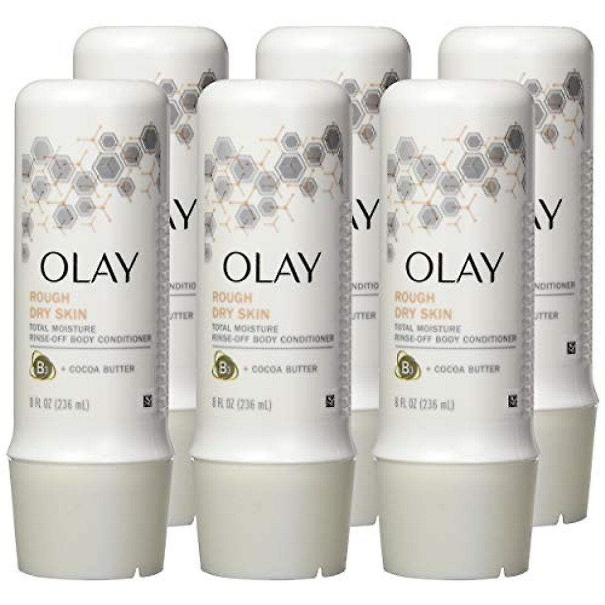 Olay Total Moisture Rinse-off Body Conditioner For Dry Skin with Vitamin B3 Complex and Cocoa Butter, 8 Fluid Ounce (Pack of 6)