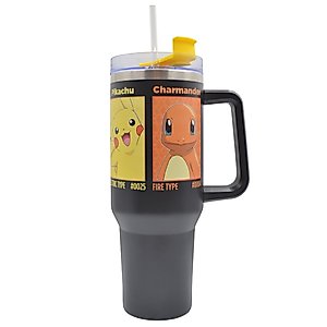 Pokemon 40oz (1200ml) Insulated Tumbler Stainless Steel Cup with Straw and Handle for Water, Iced Tea, Coffee or Smoothie