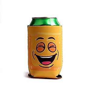 Amazing Drinkers - 10 pack funny quotes & cartoons Extra Thick yellow Neoprene Beer & beverage 12 OZ Can Sleeve Covers - Fully stitched, Trendy & Awesome for Gift or Hosting Item # 10C-YFC