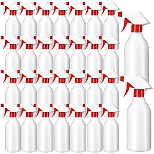 Tanlade 30 Pack Plastic Spray Bottles 16 oz Leak Proof Squirt Bottle Refillable Empty Bottles Spray Water Bottle Mist Sprayer with Red Nozzles for Hair Essential Oil Cleaning Solutions Plants Pets