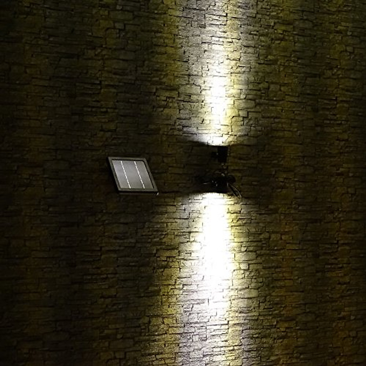 Mini 50X Twin Solar-Powered Cast Aluminium Warm White LED Spotlight 60-100 Lumen Per Light Fixture for Outdoor Garden Yard Landscape Downlight