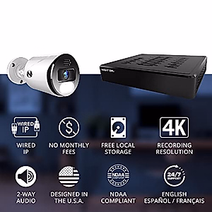 Night Owl 8 Channel Bluetooth Video Home Security Camera System with (8) Wired IP 4K HD Indoor/Outdoor Spotlight Cameras with Audio and 2TB Hard Drive (Expandable up to 12 Cameras)