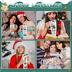 Christmas Movie 40oz Insulated Tumbler Cup With Handle and Straws - Holiday Xmas Vacation Gifts for Friends, Family, Coworkers - This Is My Christmas Movies Watching Mug