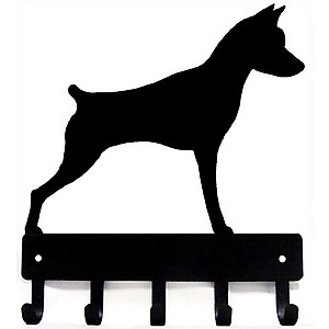 The Metal Peddler Miniature Pinscher Dog - Key Holder for Wall - Small 6 inch Wide - Made in USA; Gift for Dog Lovers