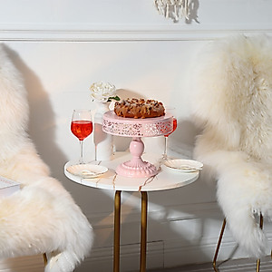 6 Pcs Pink Cake Stands Set, Cake Pedestal Stand Display Table Tiered Cupcake Holder Candy Fruite Dessert Plate Decorating for Wedding Birthday Party Baby Shower Celebration