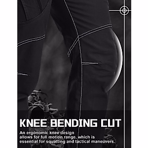 TACVASEN Mens Hiking Pants Lightweight Cotton Tactical Pants Stretch Military Cargo Pants 9 Pockets Work Pants Comfortable Workout Pants Combat Black 32