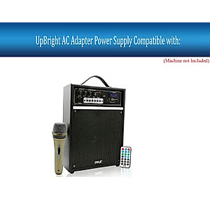 UpBright 9V AC Adapter Compatible with Pyle PWMAB2 PWMAB250 Boom Rock BoomRock Bluetooth Portable PA Speaker Karaoke System PWMAB250BK PYLPWMAB250BK PWMAB250RD DC 9 V 1.5A Power Supply Battery Charger