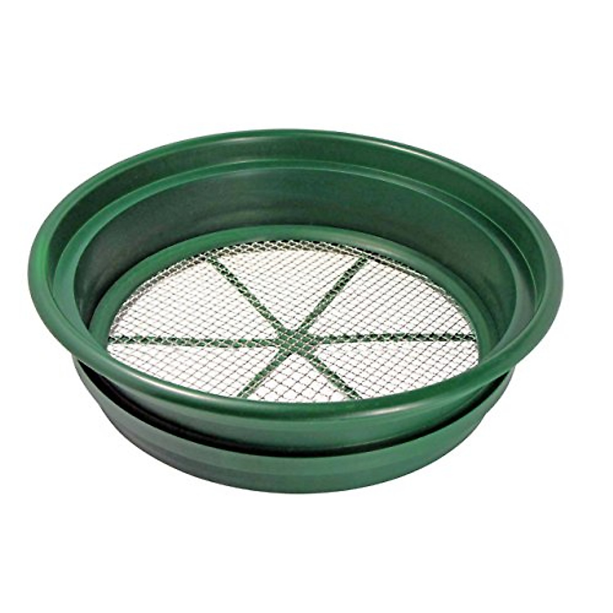 SE 13 1/4 Inch Stackable Classifier Gold Prospecting Pan - 1/8 Inch Stainless Steel Mesh Sifting Pan, Green