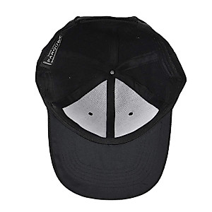 6-Panel Plain Baseball Cap - Adjustable Velcro Hat with no Logo Black
