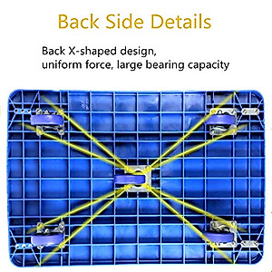 Portable Folding Handcart Flatbed Folding Cart Trolley Cart Trolley Small Trailer Pull Goods Long Five Wheel Load 500KG Easy to Use Multi Function Folding Handcart (Color : Blue, Size : 63x165cm)