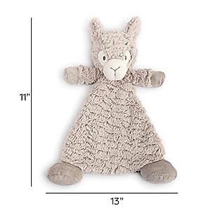 DEMDACO Luna The Llama Soft Brown 13 x 10 Polyester Fabric Plush Baby Rattle Blankie