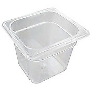 Cambro 1/6 GN Polycarbonate Hotel Pan, 6" Deep, 6PK Clear 66CW-135