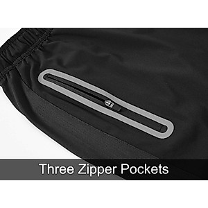 BGOWATU Men's Sweatpants Zipper Pockets Lightweight Exercise Pants Running Workout Sports (Black US L)