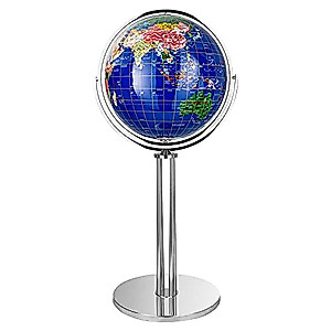 World Globe 42-100cm 360 Degree Rotating Super Large Vertical Floor Globe Creative Large Teaching Globe Ornament Office Crafts Globe (Color : Dark blue, Size : 100cm)
