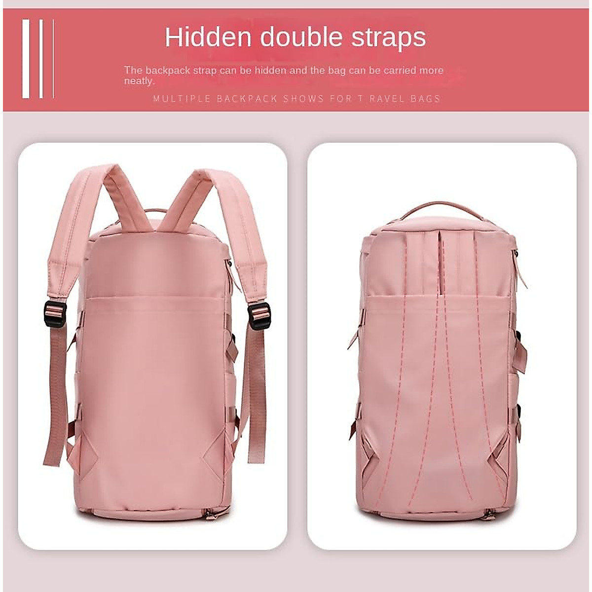 RESPEEDIME Unisex Travel Duffed Tote Bag Waterproof Fold-able And Expandable Backpack With Shoes Compartment Overnight Daypack For Swim Sports Gym Bag