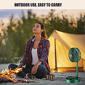 LIHUACHEN Portable Folding Fan, Rechargeable Standing Pedestal USB Fan, 3 Speeds, 3000mAh Battery Operated Fan for Home, Camping, Outdoor and Office, 6.5-Inch