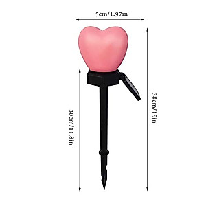 Valentine's Solar Lights LED Solar Outdoor Day Decorations Tree 4PCS Stakes Garden Plug Lights Decoration & Hangs Metal Animal Sculpture (Pink, One Size)
