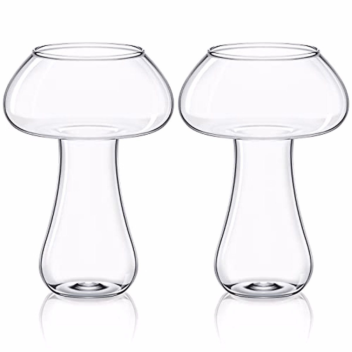 2 Pcs Mushroom Cocktail Glass Creative Martini Mushroom Glass Cup Glass Goblet Drink Cup for Wine Champagne Cocktail Home Bar Party, 260 ml
