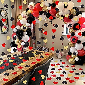 200 Pack Glitter Casino Confetti Decorations, Poker Table Scatter for Las Vegas Game Night Party Supplies