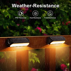 WdtPro Solar Deck Lights, 6 Pack Solar Fence Lights Outdoor Waterproof Warm White/Color Changing Solar Step Lights for Garden, Stairs, Wall, Deck, Fence, Pool, Front Door