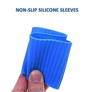 ATCYMI 6 PCS Reusable Coffee Cup Sleeves for Iced Hot Drink Silicone Heat Resistant Protector Cover for Glass Bottle Mug Cup Sleeve