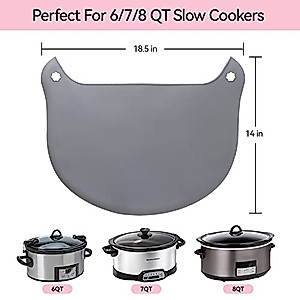 2 Pack Silicone Slow Cooker Liners, Reusable Crock Pot Liners, Silicone Crockpot Liner for 6,7,8 Quarts Crockpot, Slow Cooker Cooking Bags for Oval or Round Pot (Pink+Grey)