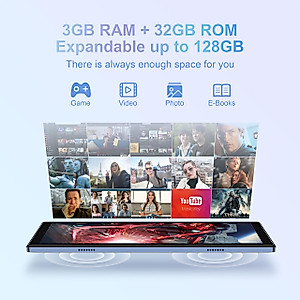 BYYBUO Tablet 10.1 inch Android 11 Tablets, 1920x1200 FHD Display, Octa-Core Processor, 3GB+32GB Storage, 7000mAh Battery 2.4G+5G WiFi,Bluetooth,GPS,Metal Body