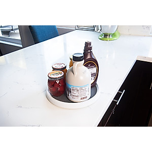 Kitchen Spaces Non-Skid Lazy Susan Pantry/Cabinet Turntable Organizer, Gray, Standard, (3061A12-AMZ)