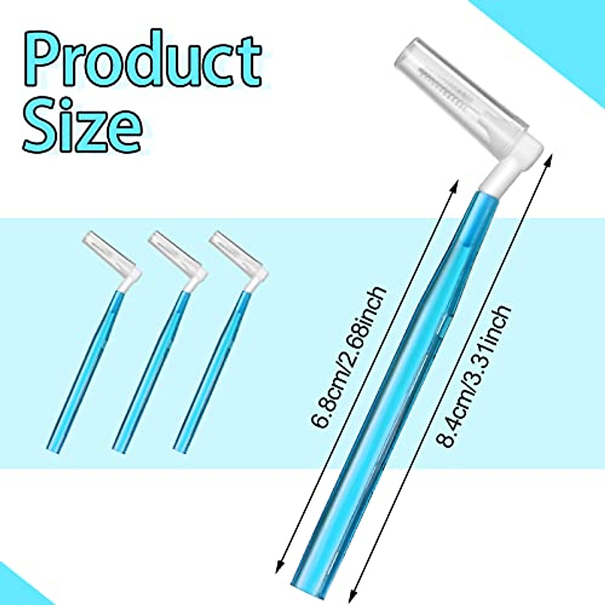 Jutom 100 Pcs Interdental Brush Tooth Floss Brush for Teeth Toothpick with Refill Heads Micro Tight Dental Picks for Teeth Cleaning Disposable Toothbrush Flossing Oral Braces Toothbrush (Blue)