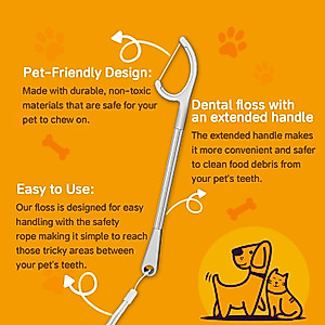 Dr. Emma Dog Tooth Brush Picks Pet Dental Floss for Teeth Cleaning Plaque Remover for Teeth Dental Care for Small to Large Dogs, Cats