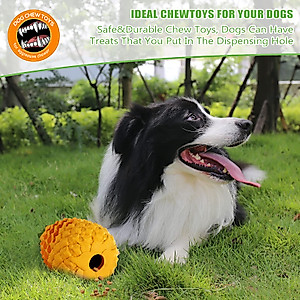 LPHSNR Upgrade Dog Toys for Aggressive Chewers Large Dogs, Tough Dog Chew Toys for Medium Large Dogs Breed Indestructible, Dental Clean Dispensing Toys Pineapple Shape Design