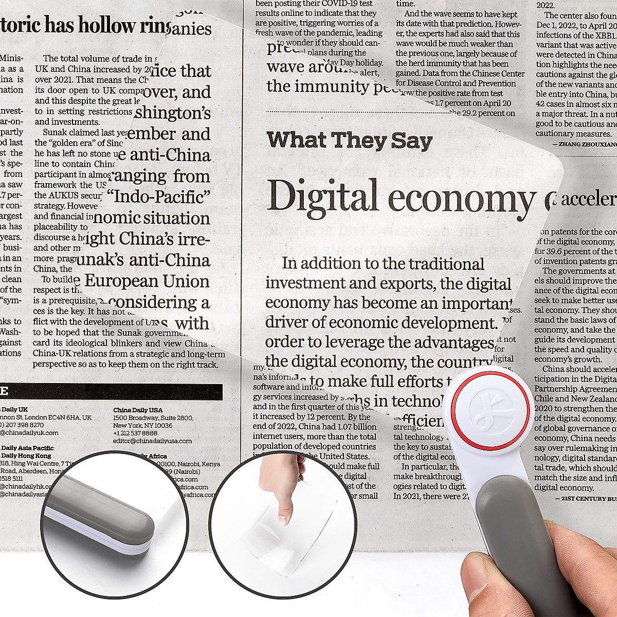 Viionlg 5X Magnifying Sheet for Reading, Full Page Magnifier for Reading for Seniors, Eye Candy Magnifier As Seen On Tv, Fresnel Lens, Perfect Folding Handheld Gifts for Low Vision Person