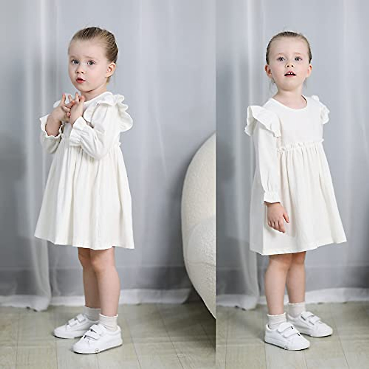 Little MISS Sassy Toddler Baby Girl Dress Long Sleeve Kids Solid Color Casual Dresses Girls Fall Winter Outfits Clothes