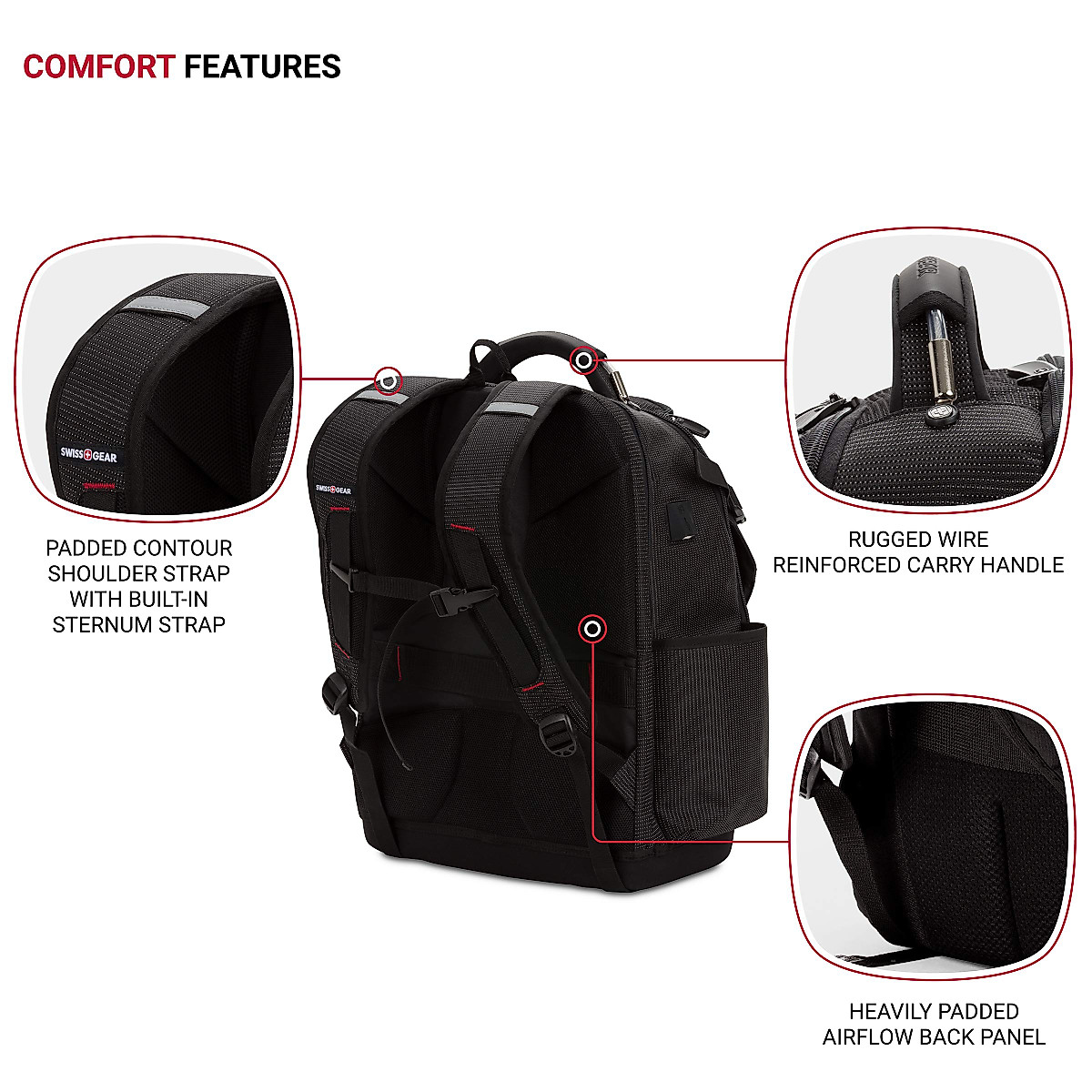 SwissGear Tool Bag Backpack, Fits Up to 17-Inch Laptop, Work Pack PRO, Black