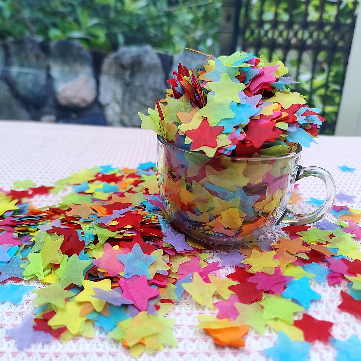 Mybbshower Rainbow Paper Star Confetti Table Scatter for Birthdat Party Pack of 4000 Pieces