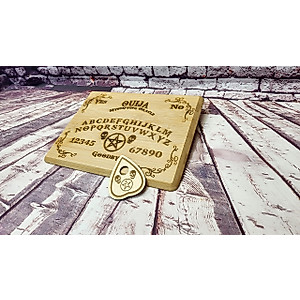Ouija Spirit Talking Bamboo Cutting Board with Slider/Kitchen Carving Board 12x9 / Novelty Ouija Board