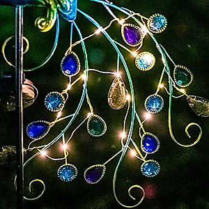 VEWOGARDEN Garden Solar Outdoor Lights, Metal Peacock Solar Garden Lights Stakes - Waterproof Landscape Path Lights for Patio Lawn Yard Decorations (38"*14"*2.5")