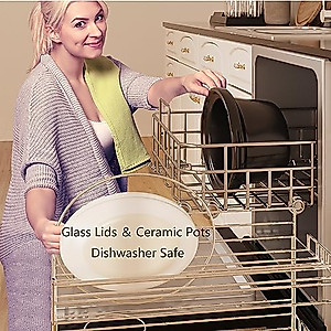 Sunvivi Triple Slow Cookers, 3x1.5 Qt Food Warmer Adjustable-Temp Server, Buffet Server for Parties, Mini Crock Dips Pot, Entertaining ＆ Holiday, Dishwasher Safe Glass Lid & Ceramic Pot, Stainless Copper with Lid Rests, 2 Year-Guarantee