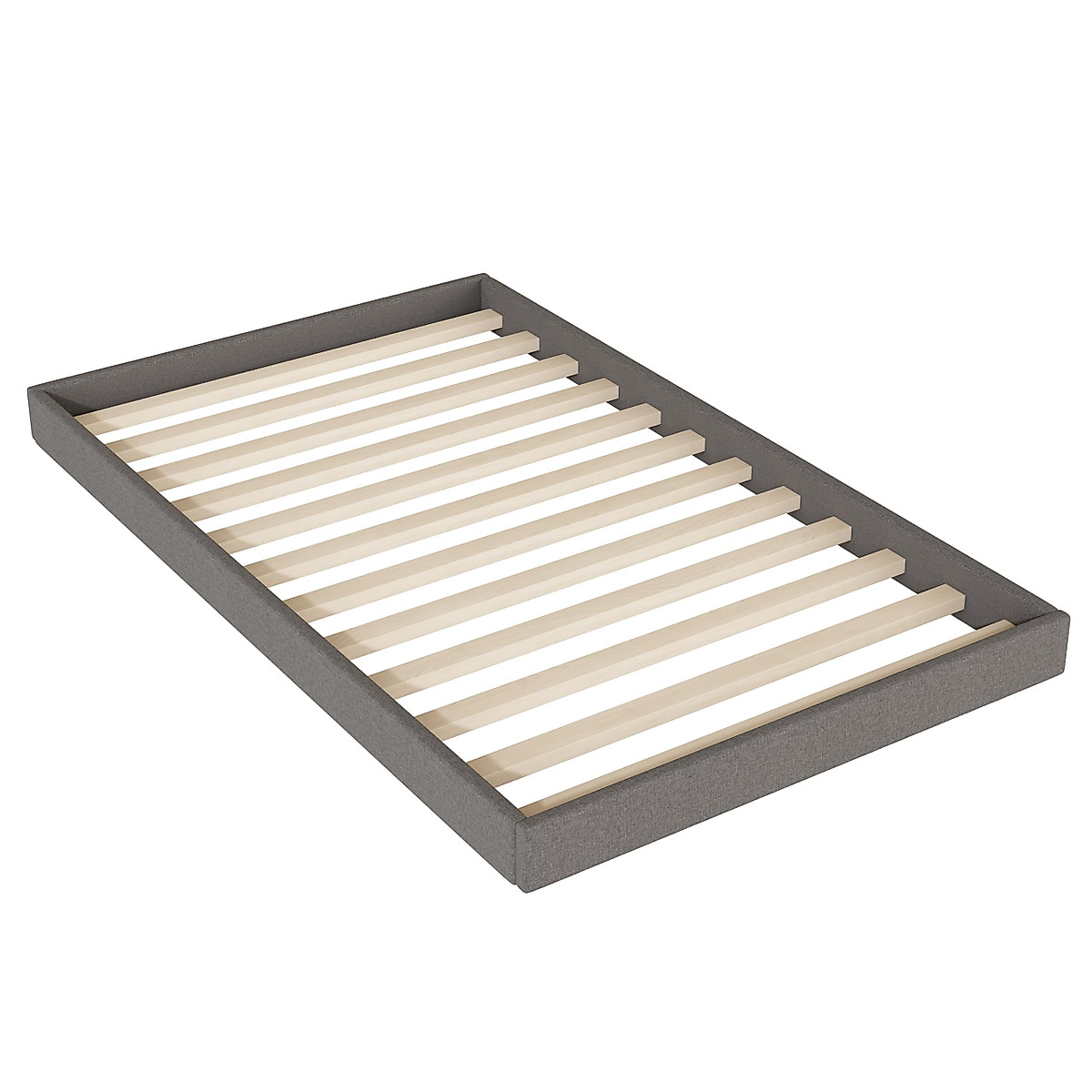 JIVOIT Queen Size Upholstered Platform Bed with Twin Trundle and 2 Sets of USB Ports on Each Side, Linen Fabric Upholstered Bed with Button-Tufted Headboard and Footboard (Gray,Trundle,USB Ports)