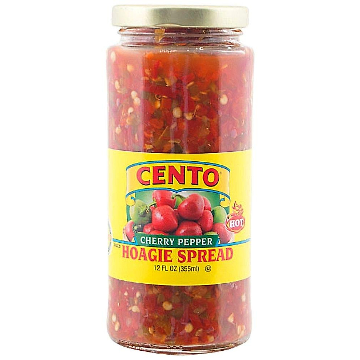 Cento Diced Hot Cherry Pepper Hoagie Spread, 12 Fl Oz (Pack of 3)