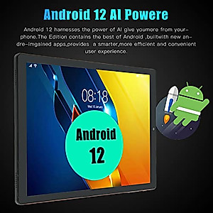 Tablet 10.1in Android 12, Ten Core Processor, 10.1in 1960x1080 IPS HD Touch Screen Android Tablet for Adult Kids, 6GB + 128GB, Bluetooth 5.0, 5G WiFi, Dual Camera, 8800mAh Battery