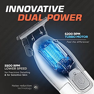 Fagaci Men's Hair Trimmer - Turbo Power with Precise Cutting, Adjusted Zero Gap Blades for Clean and Fine Cuts