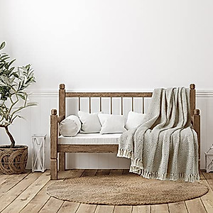 Americanflat 100% Cotton Throw Blanket for Couch - 50x60 - All Seasons Neutral Lightweight Cozy Soft Blankets & Throws for Bed, Sofa or Chair. Indoor or Outdoor [Cream Beige Diamond ]