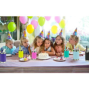 K KICHUZL 2 Pack 12 OZ, Toddler Cups, BPA FreeStainless Steel Smoothie Cup For Kids, Insulated Tumbler with Leak Proof Lid And Silicone Straw,Dishwasher Safe,Easy Cleaning