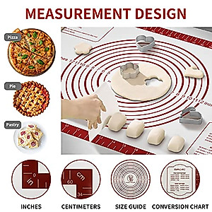 Silicone Baking Mat, Non Stick Pastry Mat Sheet for Dough Rolling, Nonslip Fondant/Pie Crust Mat, Counter Mat Oven Liner Mat for Making Cookies Macarons Bread Baking Supplies Extra Large 26 x 16 Inch