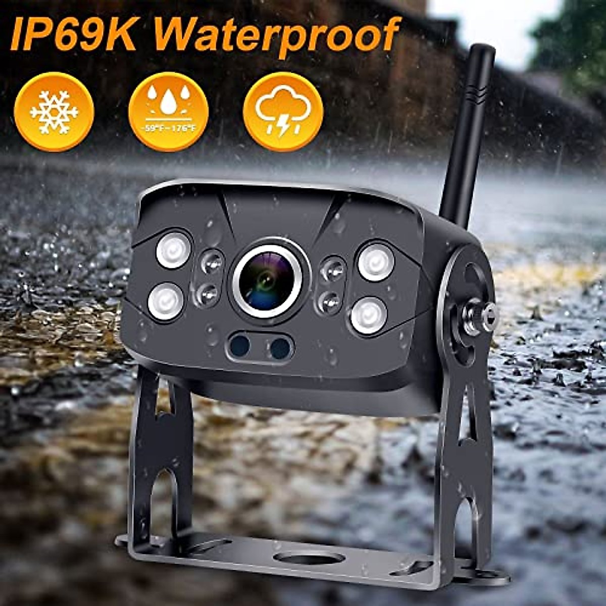 Yakry RV Backup Camera Wireless HD 1080P with 7 Inch Touch Key DVR Monitor for RVs,Campers,Trailers,Trucks Adapter For Furrion-Pre-wired RVs High-Speed Rear View Observation IR Night Vision Y27