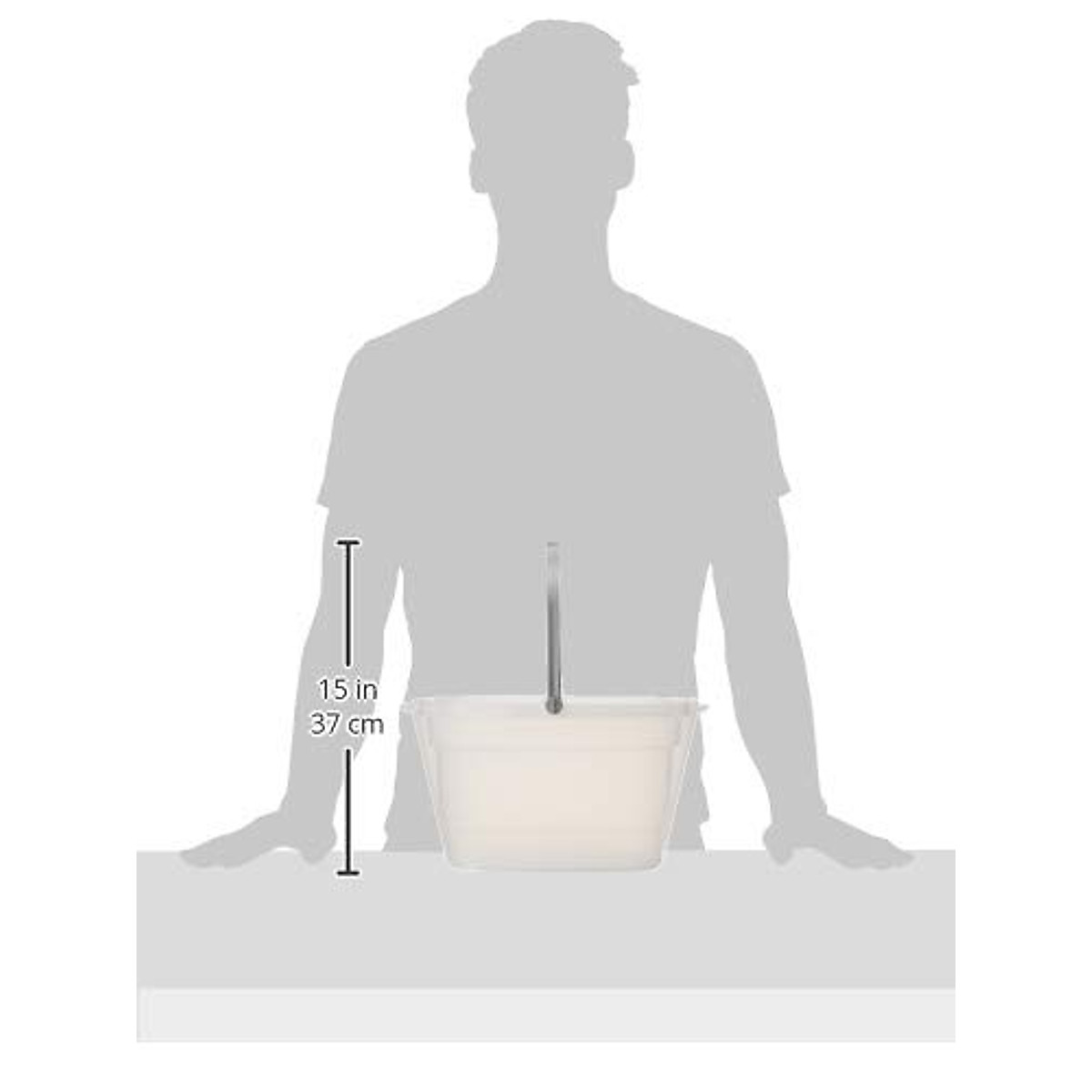 Casabella Plastic Rectangular Cleaning Bucket with Handle, Clear, 4 Gallon